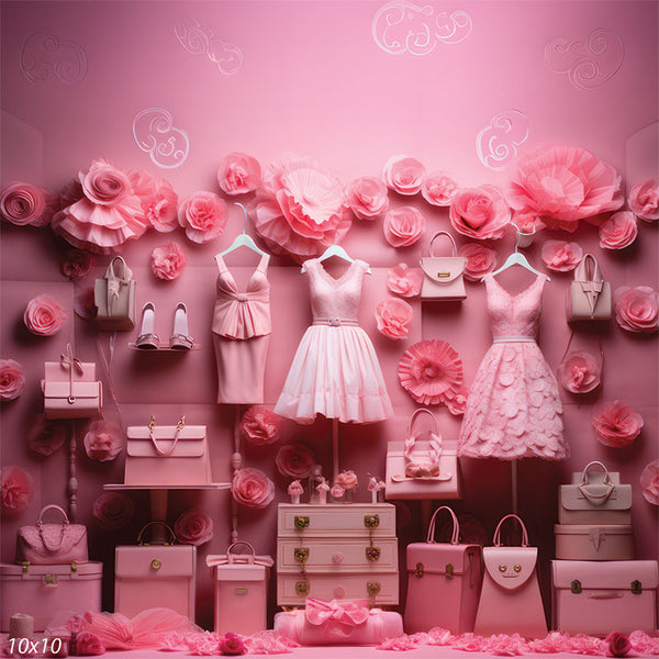 Barbie Boutique Fashion Dream Photography Backdrop - Denny Mfg