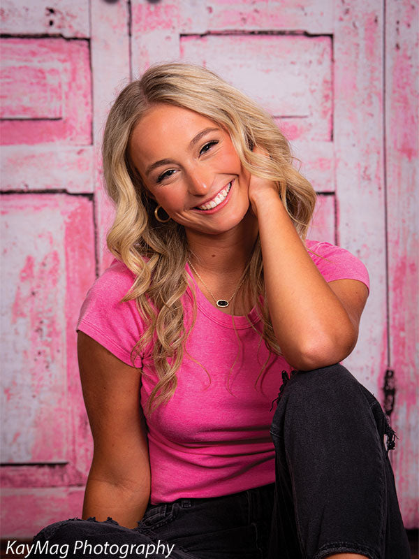 Painted Cabinets Pink Printed Photography Backdrop - Denny Manufacturing