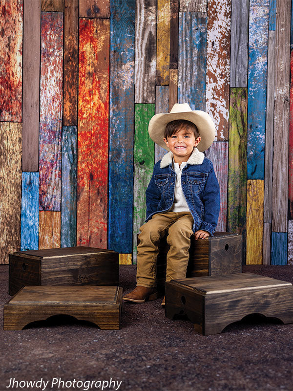 Multi Color Wood Backdrop for Photography - Denny Mfg