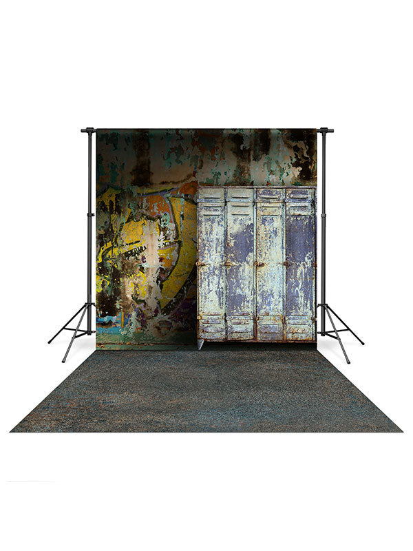 Abandoned Gym Sports Backdrop and Textured Concrete Floor Drop Bundle ...