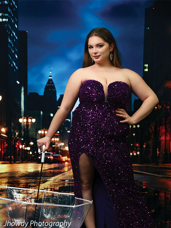 Downtown Nighttime Cityscape Photography Backdrop - Denny Mfg