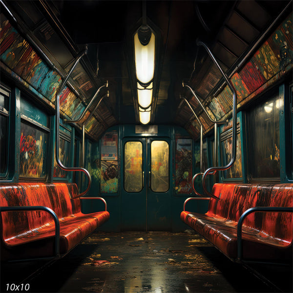 Vintage Graffiti Subway Car Photography Backdrop - Denny Manufacturing