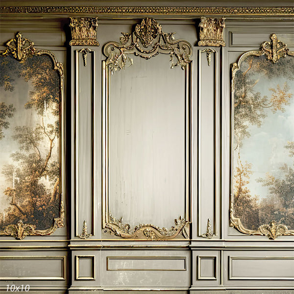 Vintage Baroque Wallpaper Panels Photography Backdrop - Denny Mfg