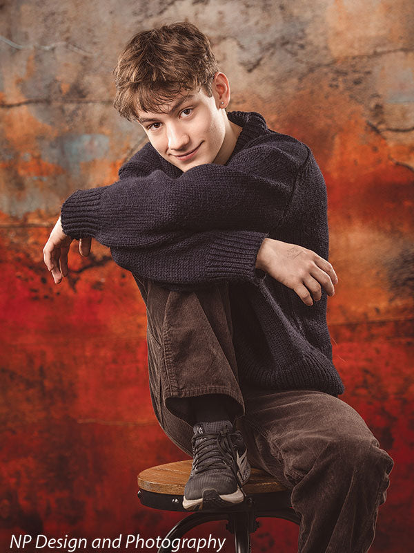 Light Blue and Rust Backdrop - Denny Manufacturing