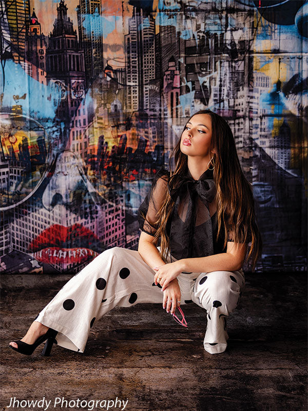 Street Art Warehouse Wall Photography Backdrop - Denny Mfg
