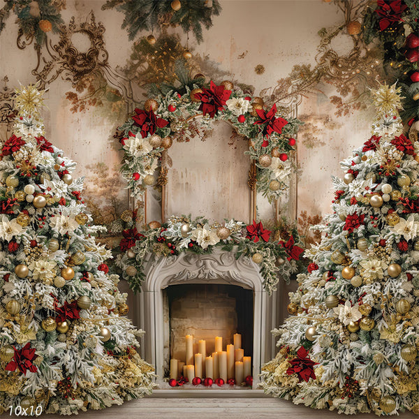 Christmas French Country Photography Backdrop - Denny Manufacturing