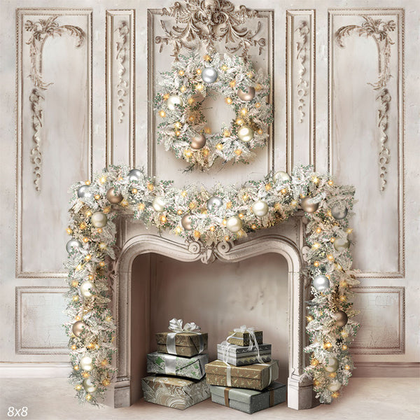 Christmas Baroque Tree and Fireplace Corner Set - Denny Manufacturing