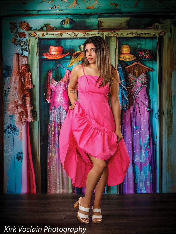 Whimsical Dress-Up Closet Photography Backdrop - Denny Mfg