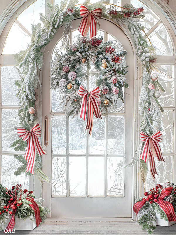 Christmas Peppermint Door Photography Backdrop - Denny Mfg