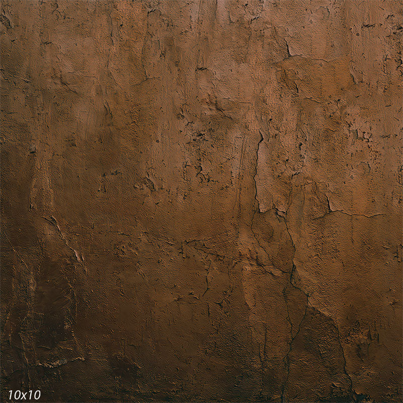 Deep Brown Cracked Plaster Wall Backdrop - Denny Manufacturing