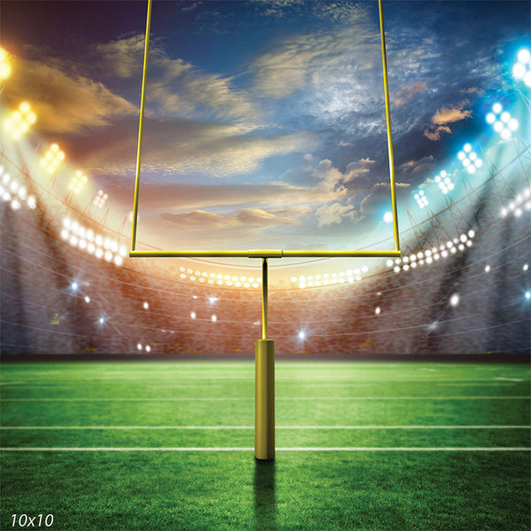 Goal Post Football Field Photography Backdrop - Denny Mfg
