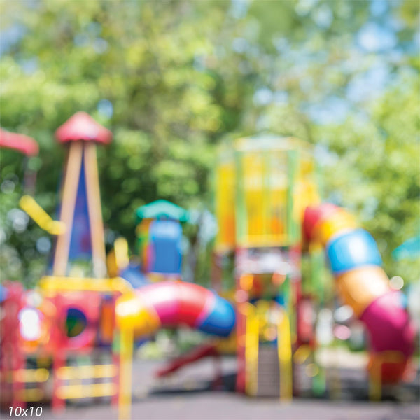 Colorful Playground Photography Backdrop with Blurred Bokeh Effect ...