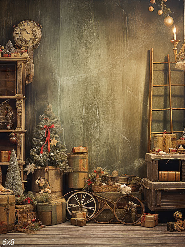 Christmas Vintage Room Backdrop - Denny Manufacturing