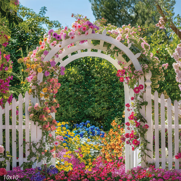 Spring Garden Floral Arch with Vibrant Blooms for Easter Photography ...