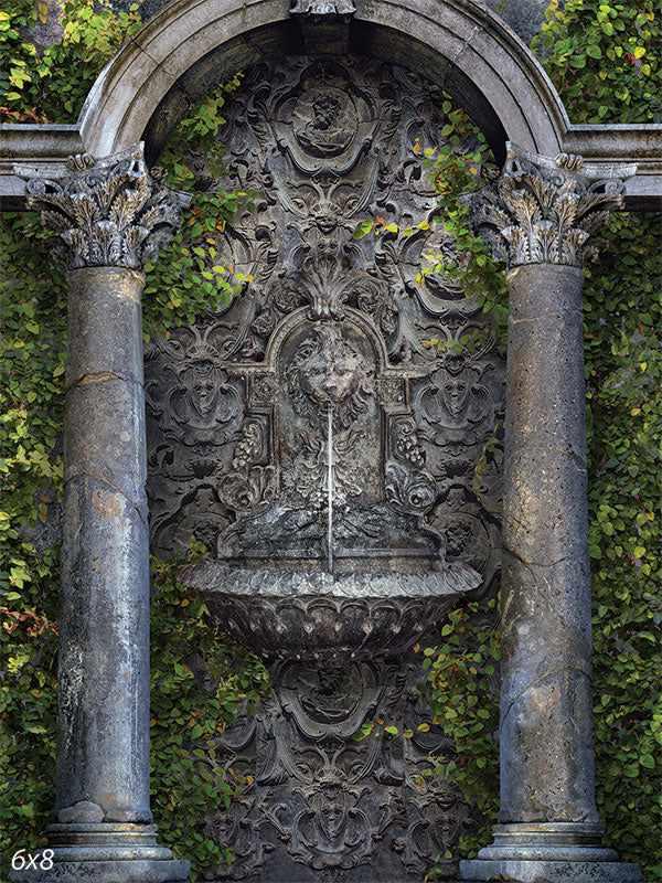 Garden Fountain Printed Backdrop - Denny Mfg