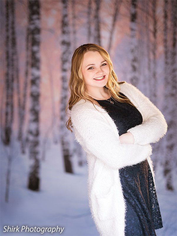 Snowy Sunrise Printed Photo Backdrop - Denny Mfg