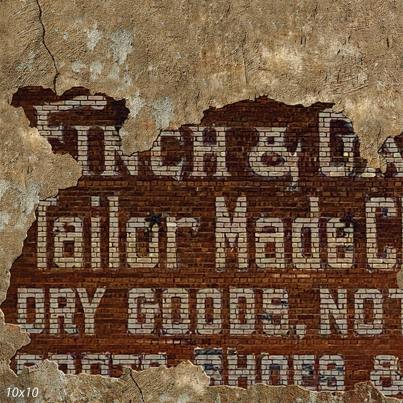 Vintage Brick Wall Sign Photography Backdrop - Denny Mfg