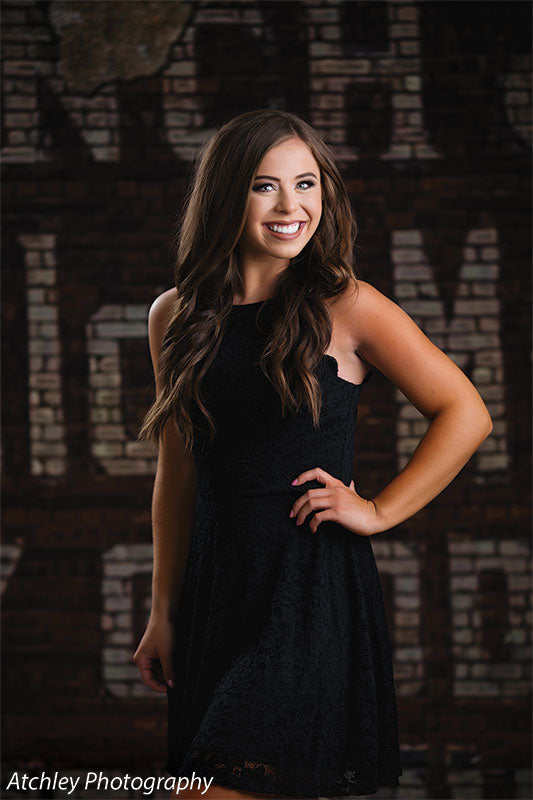 Vintage Brick Wall Sign Photography Backdrop - Denny Mfg