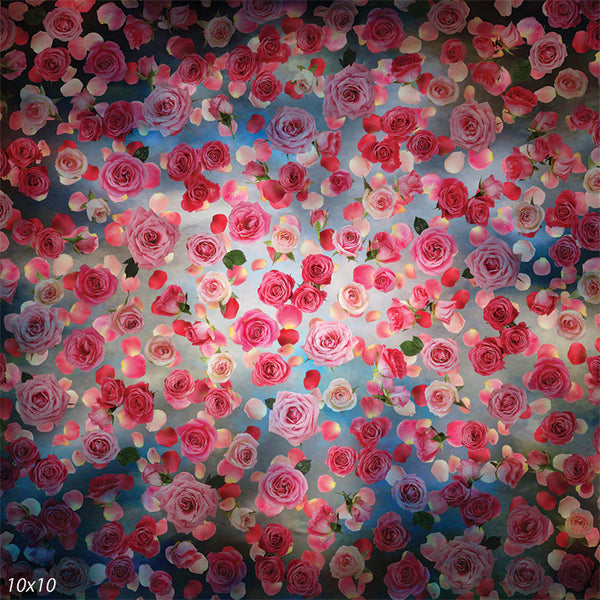Scattered Roses Backdrop for Photos - Denny Manufacturing