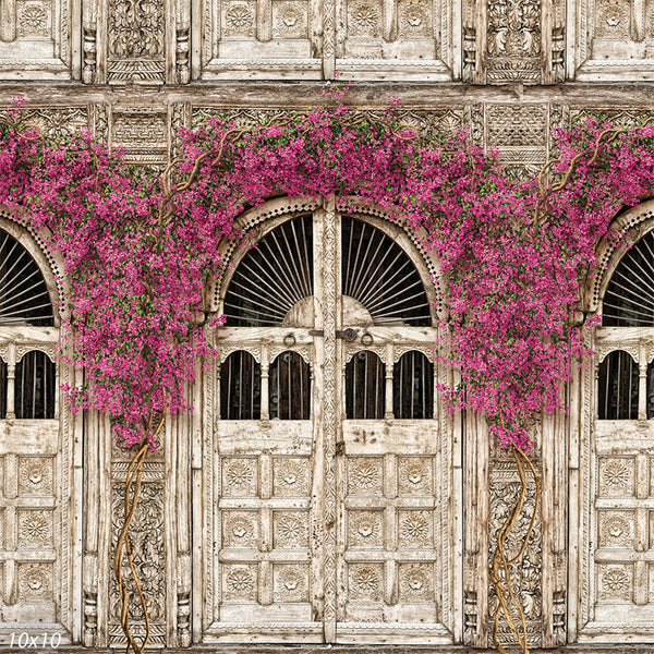 Pink Flower Bazzar Photography Backdrop - Denny Mfg