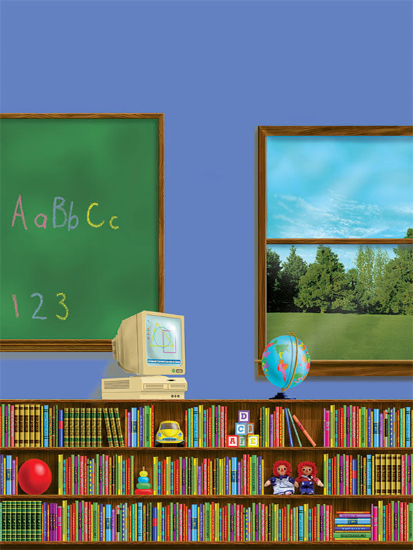 Computer Class Printed Photography Backdrop - Denny Manufacturing