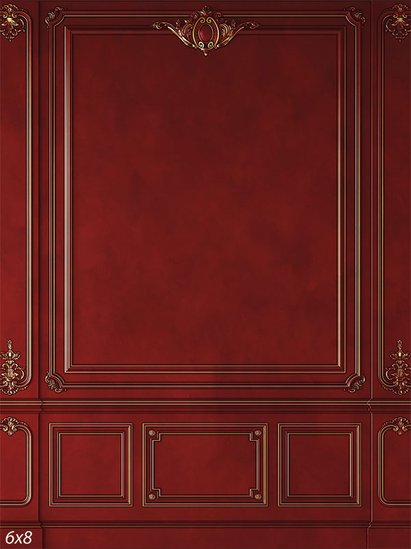 Red Faux Wall Backdrop - Red Ornate Texture - Denny Manufacturing