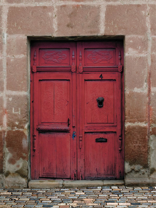 Red Door on Duval Photography Backdrop – Textured Red Door Scene ...