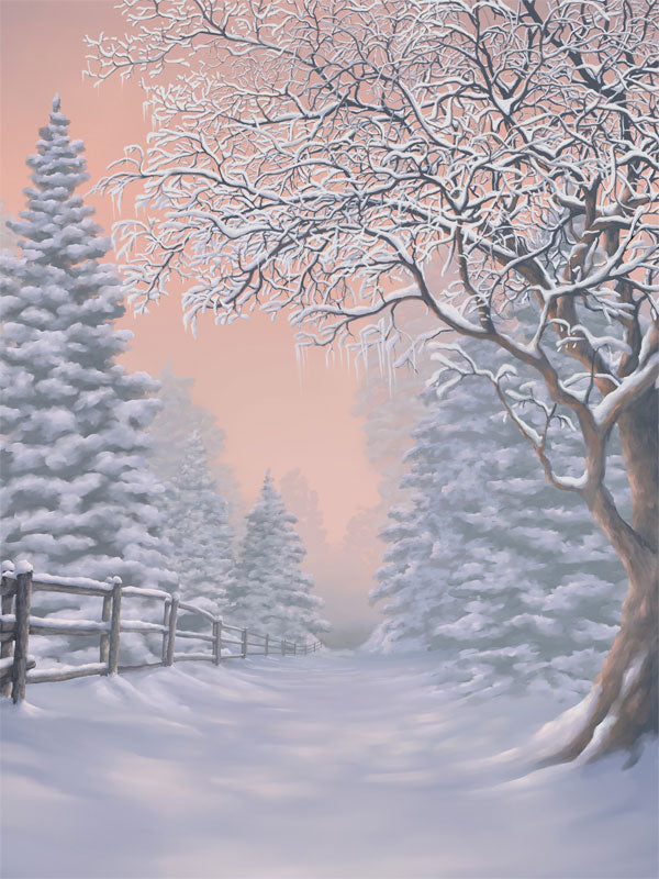 Country Winter Scene Background