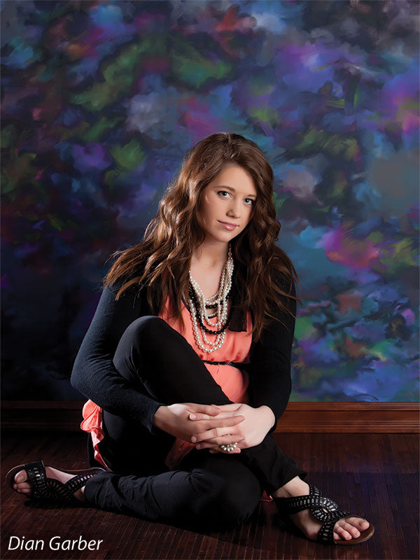 Razzle Dazzle Photography Backdrop with Abstract Multicolor Brushstroke ...