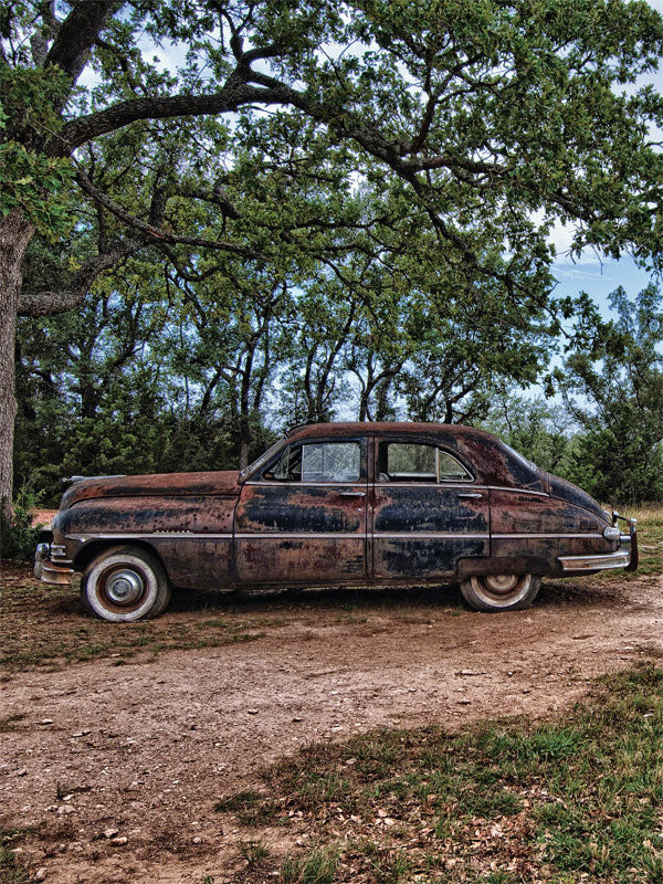 Rusty Packard Printed Photography Backdrop - Denny Mfg