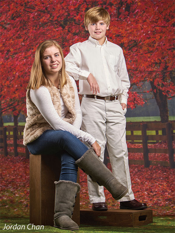 Autumn Fence Photography Backdrop - Denny Manufacturing